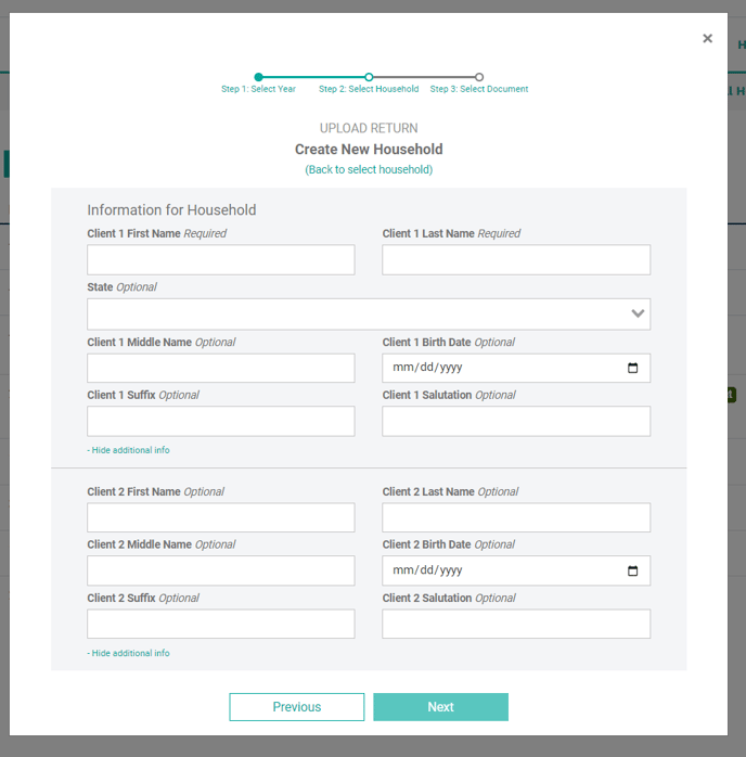 How do I create a new household?