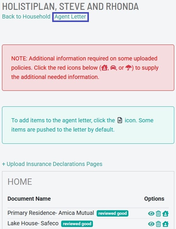 Insurance Agent Letter
