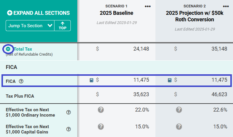 How Do FICA Taxes Show Up in Holistiplan?