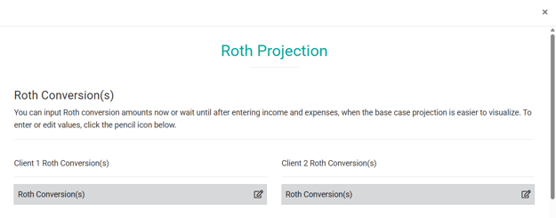 Roth Projection Tool