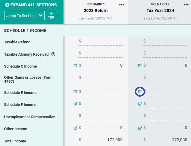 K-1 Income in Holistiplan