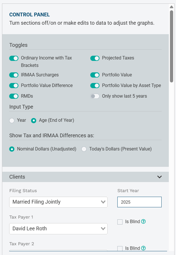 Roth Projection Tool