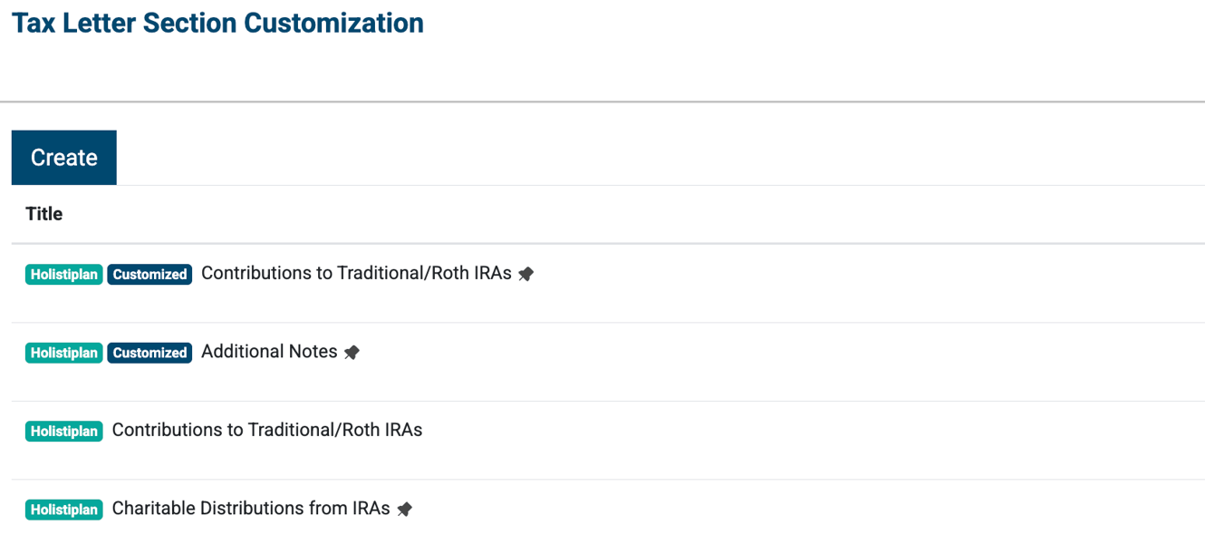 Tax Letter Customization