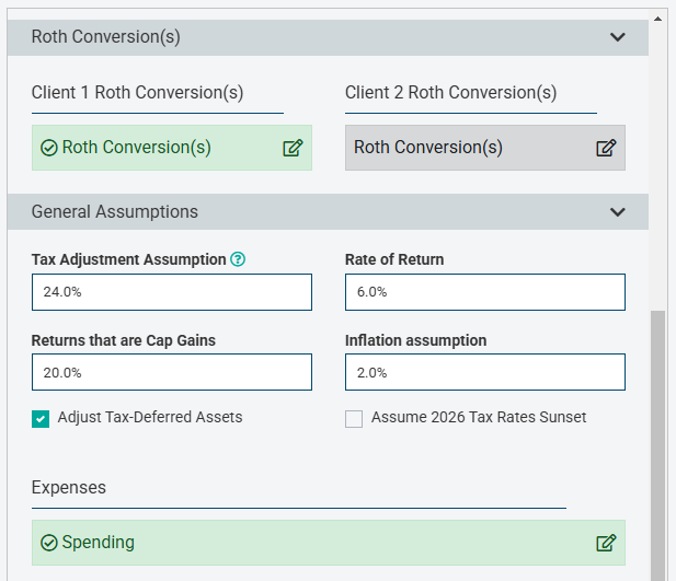 Roth Projection Tool