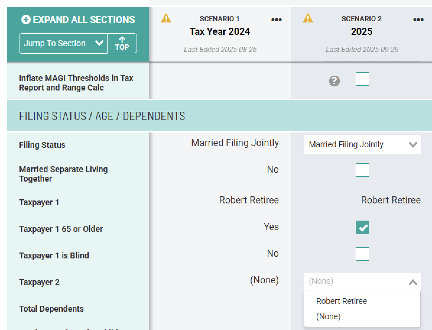 How do I clear overrides and age mismatch warnings in Scenario Analysis?