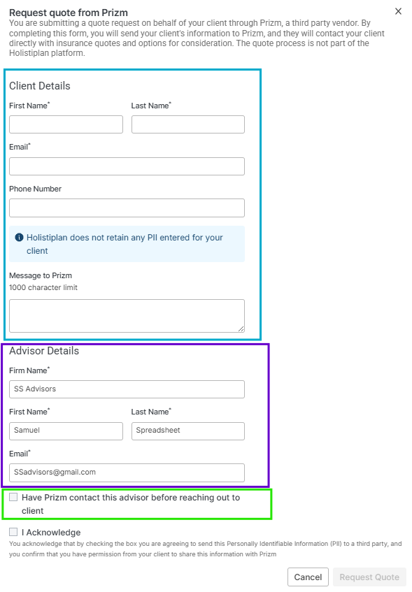 Prizm Insurance Integration